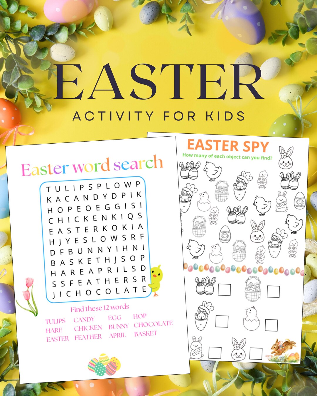 Easter Word Search Game: Kids Printable Activity (PDF Download) - Etsy ...