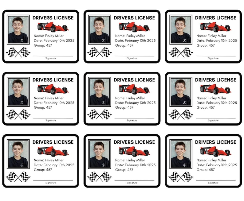 EDITABLE Race Car Drivers License – DIY Derby License – Canva Template ...