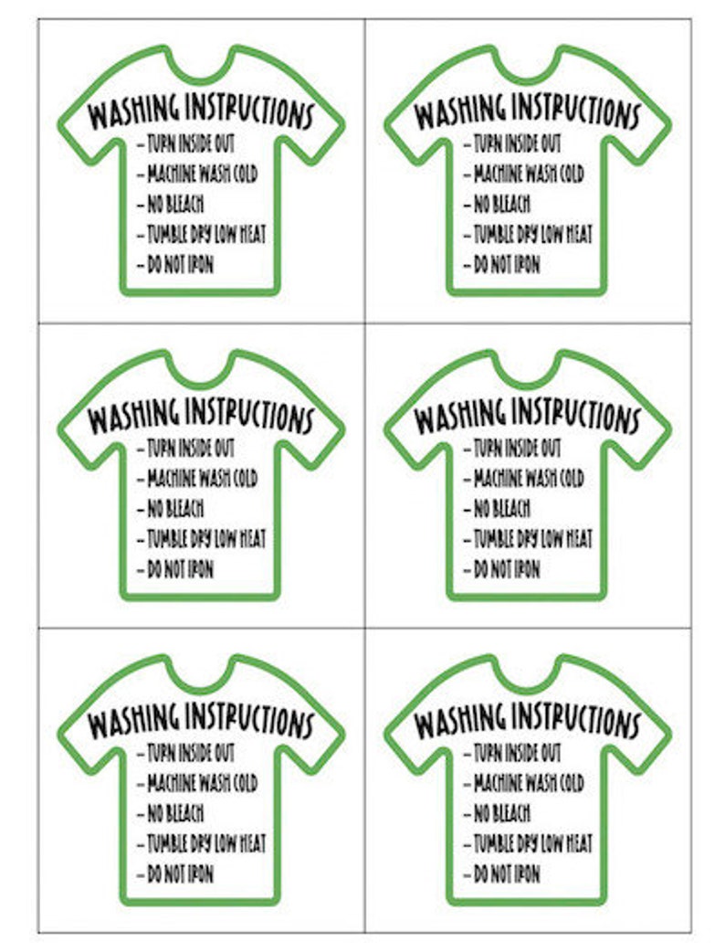 Ready to Print HTV Washing Care Instructions PDF - Etsy