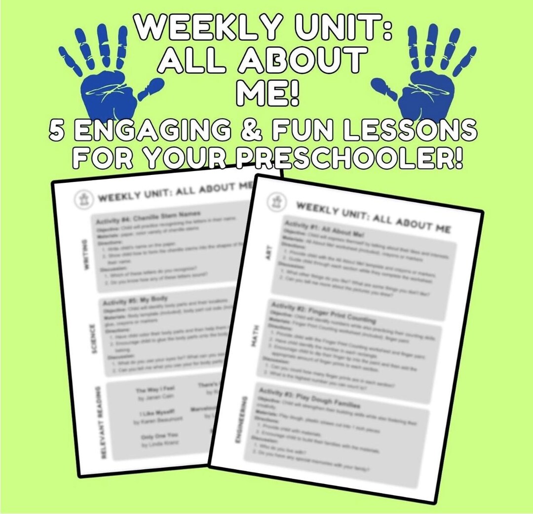 All About Me Preschool Unit – Printable Weekly Lesson Plans ...