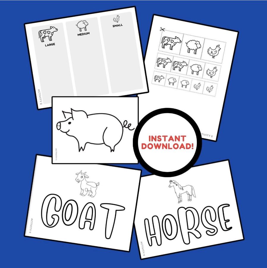 Farm Animals Preschool Unit – Printable Weekly Lesson Plans, Worksheets ...