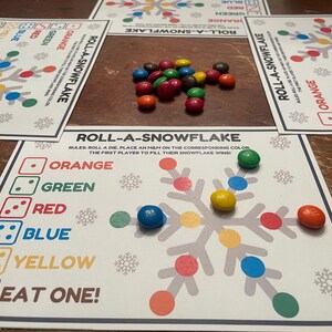 Printable Winter - Christmas - Roll-a-snowflake Game – Fun and Easy M&M ...