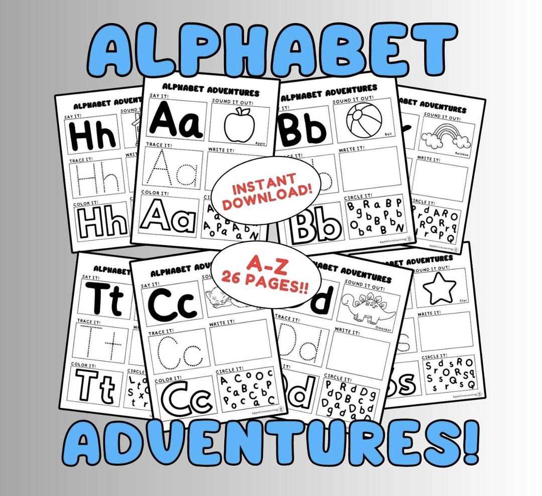 Alphabet Adventures! A-Z Letter Worksheets - Letters, Tracing, Early ...