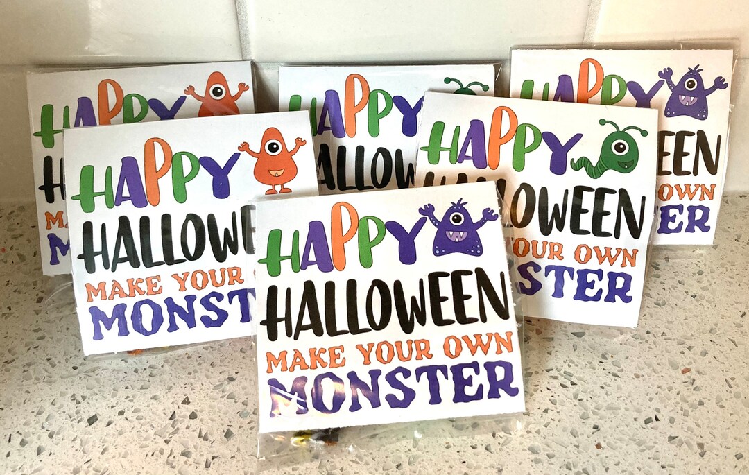 Happy Halloween Make Your Own Monster - Building Kits - Party Favors - Etsy