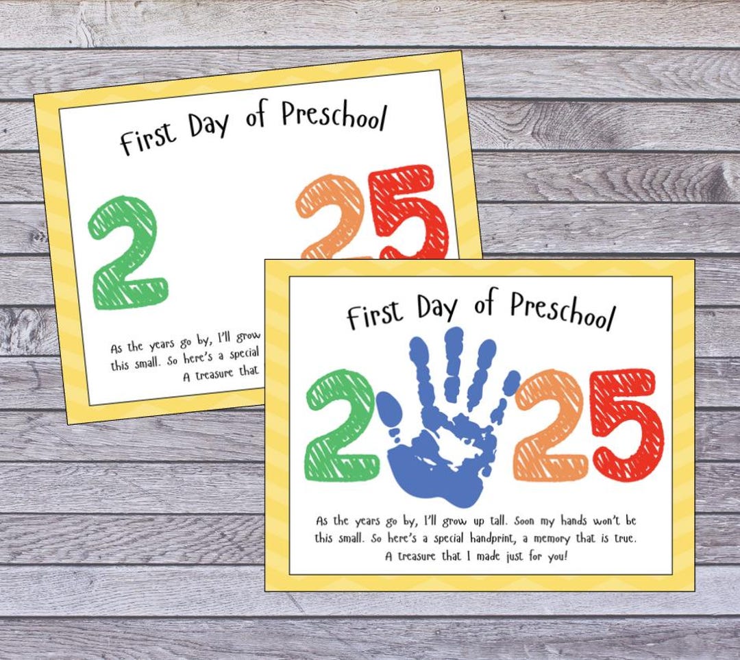 First Day of Preschool Printable | Back to School Handprint Art ...