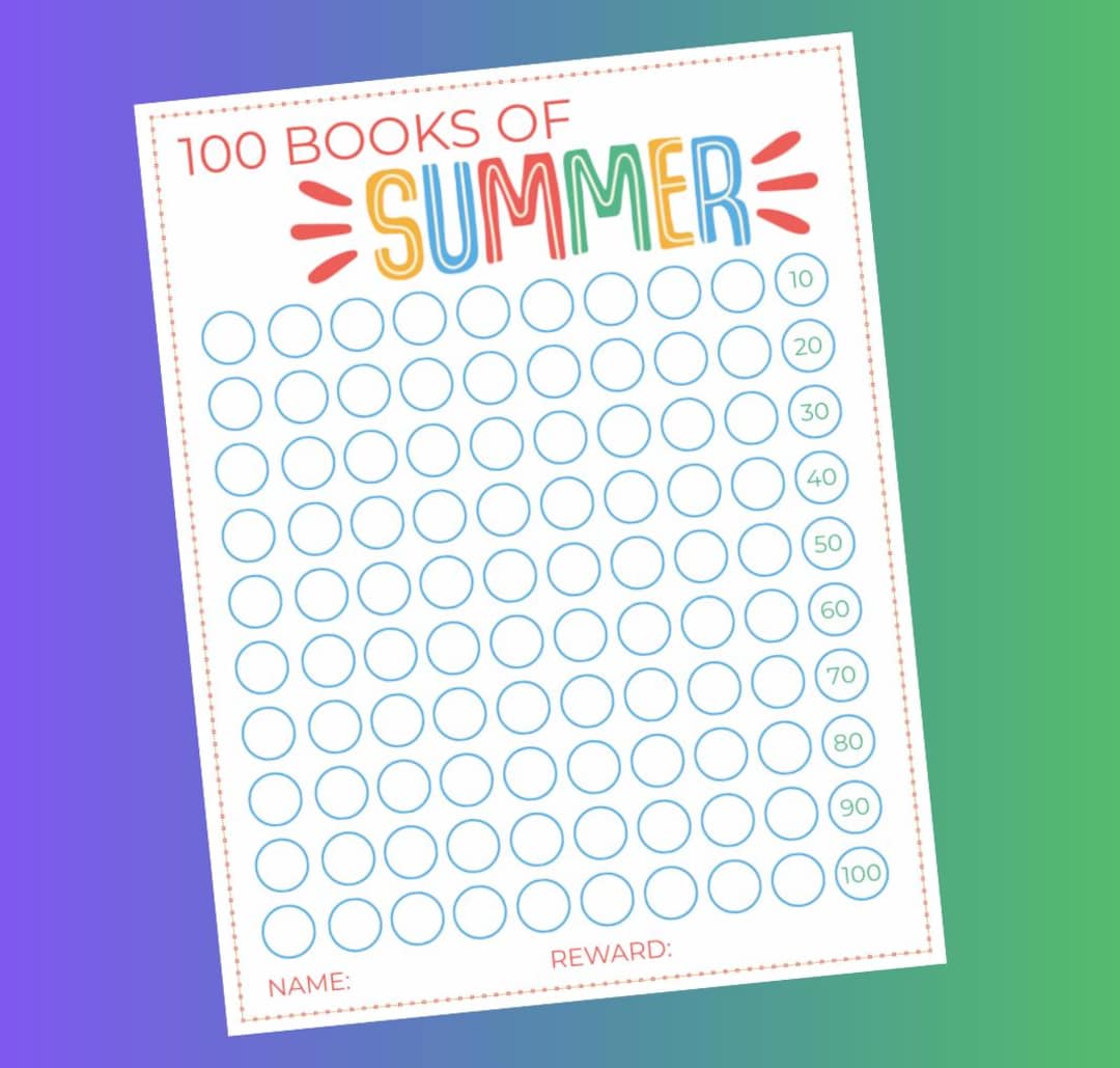 100 Books Reading Tracker for Kids – Printable PDF Reading Log – Reward ...