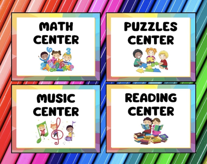 12 Colorful Center Signs for Preschool - Childcare Center - Daycare ...