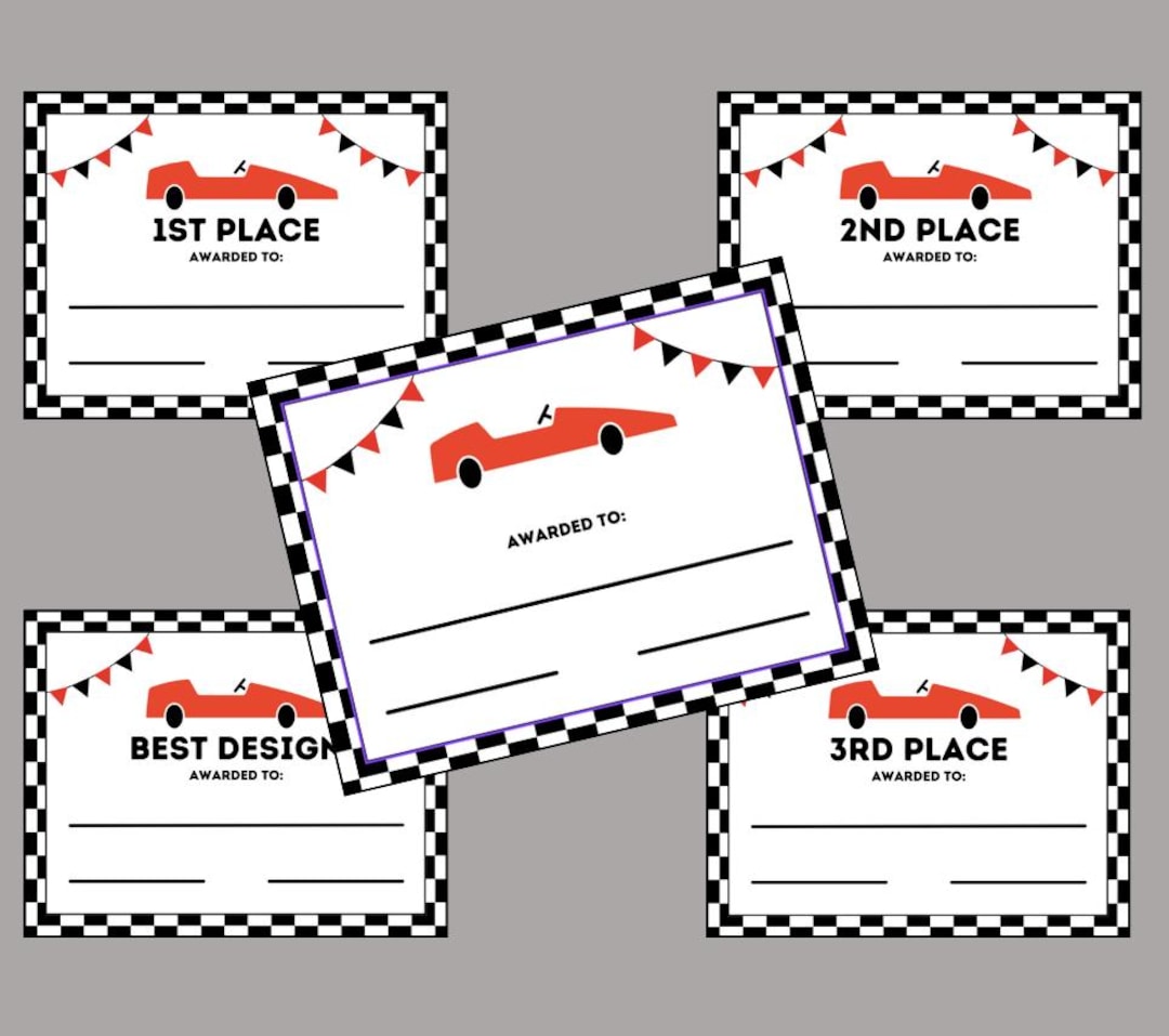 Racing Certificates - Printable Awards - PDF - Etsy