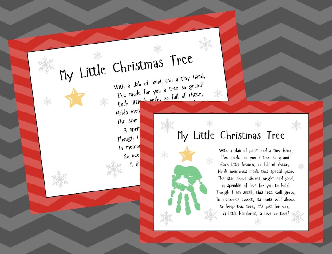 Little Christmas Tree - Handprint Art | Memory Craft 2024 - Poem ...