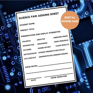 Science Fair Judging Sheet | Printable | Instant Download - Etsy