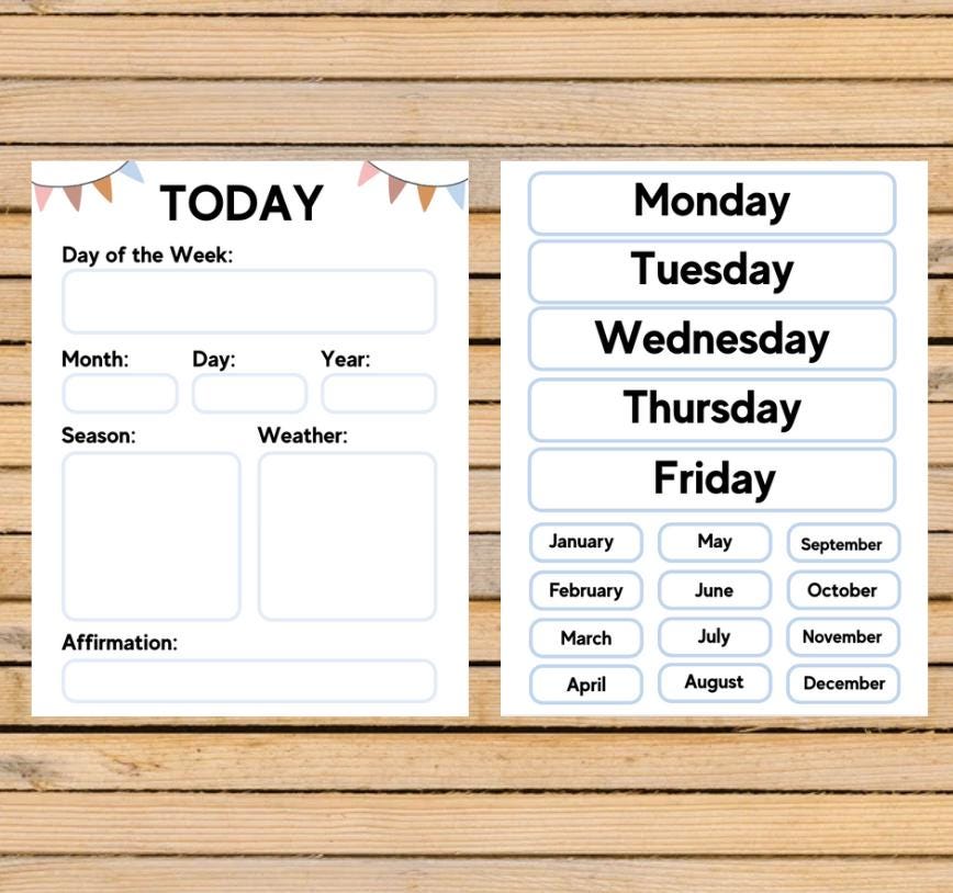 Daily Morning Board I Circle Time Board Printable | Daily Weather ...