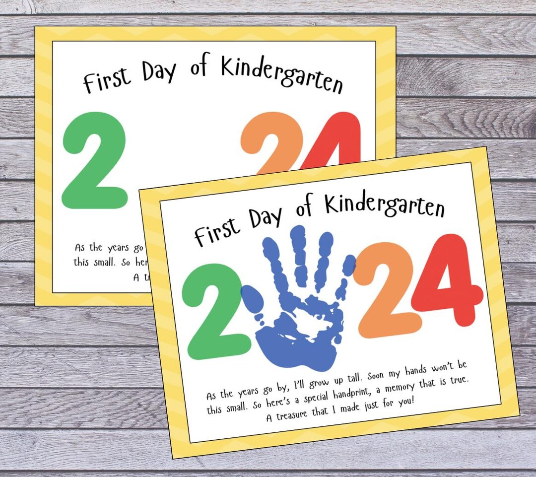 First Day of Kindergarten Printable | Back to School Handprint Art ...