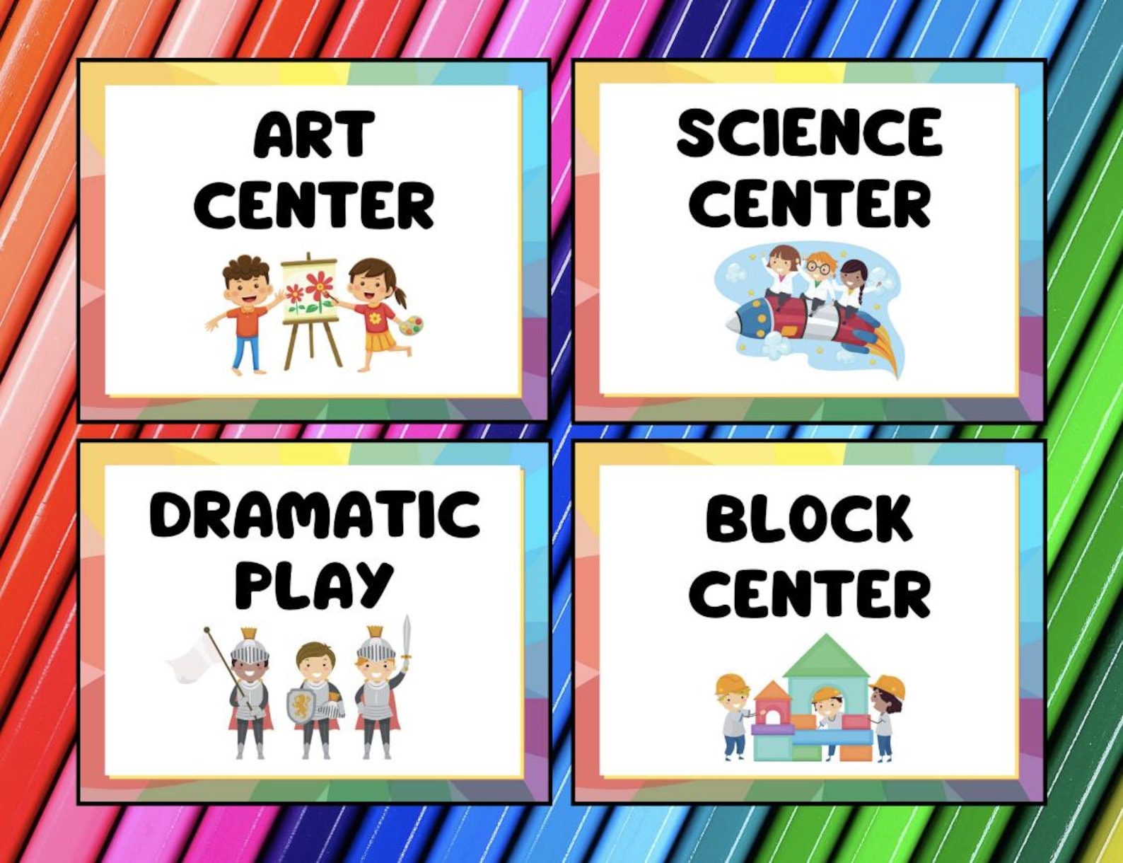 12 Colorful Center Signs for Preschool - Childcare Center - Daycare ...