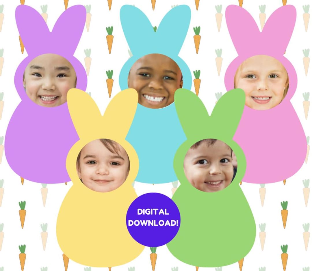 Printable Bunny Peeps With Face Cutouts | Easter Craft for Kids ...