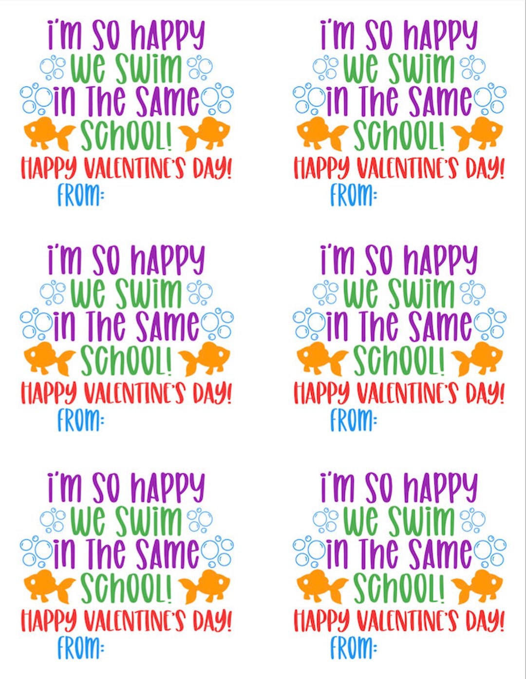 I'm so Happy We Swim at the Same School- Happy Valentine's Day ...