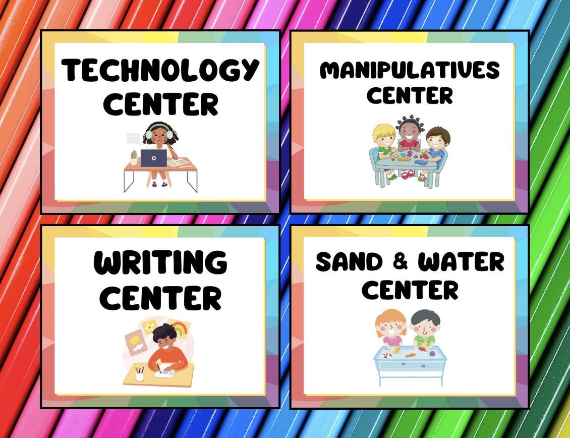 12 Colorful Center Signs for Preschool - Childcare Center - Daycare ...