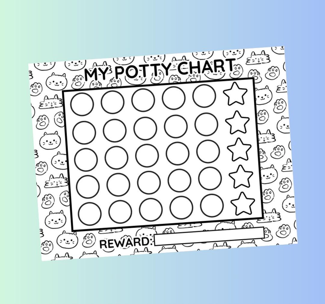 Potty Chart Cat Lover Reward Chart Printable PDF - Etsy