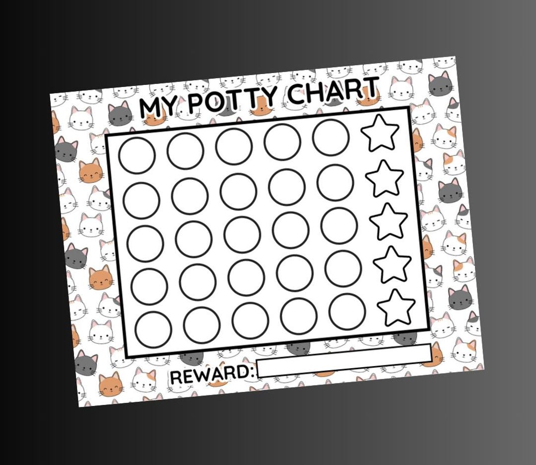 Potty Chart - Cat Lover - Reward Chart Printable PDF - Etsy
