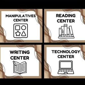 12 Neutral Boho Center Signs for Preschool - Childcare Center - Daycare ...