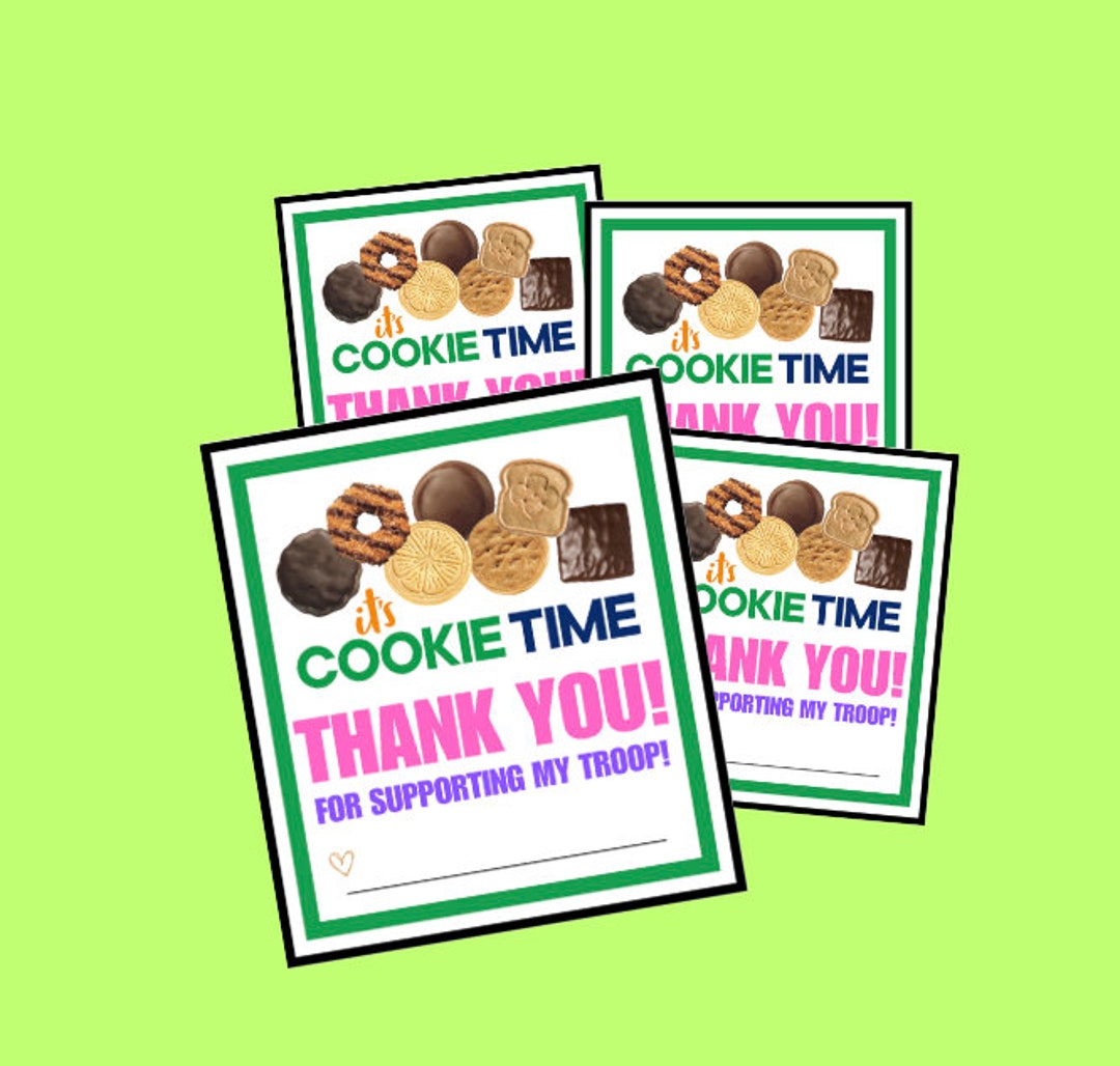 Cookie Sales- Thank You Tags - Printable PDF - Etsy