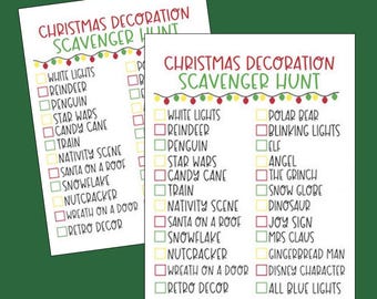 Christmas Lights Scavenger Hunt - Coloring Page - Printable - Digital ...