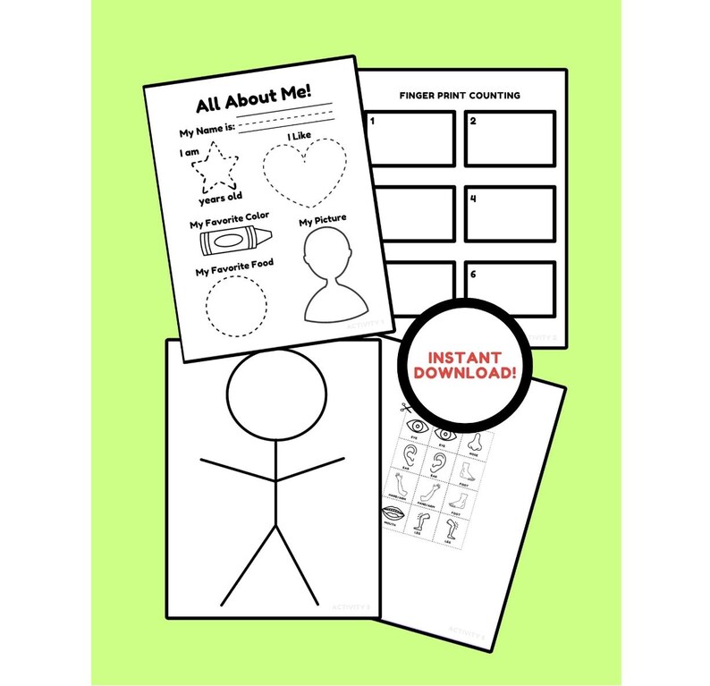 All About Me Preschool Unit – Printable Weekly Lesson Plans ...