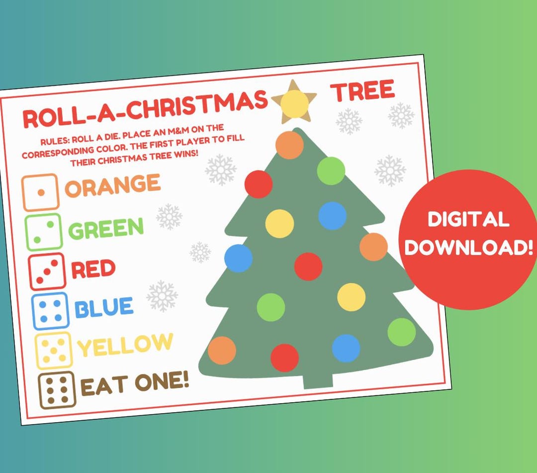 Printable Christmas - Roll-a-christmas Tree Game – Fun and Easy M&M ...