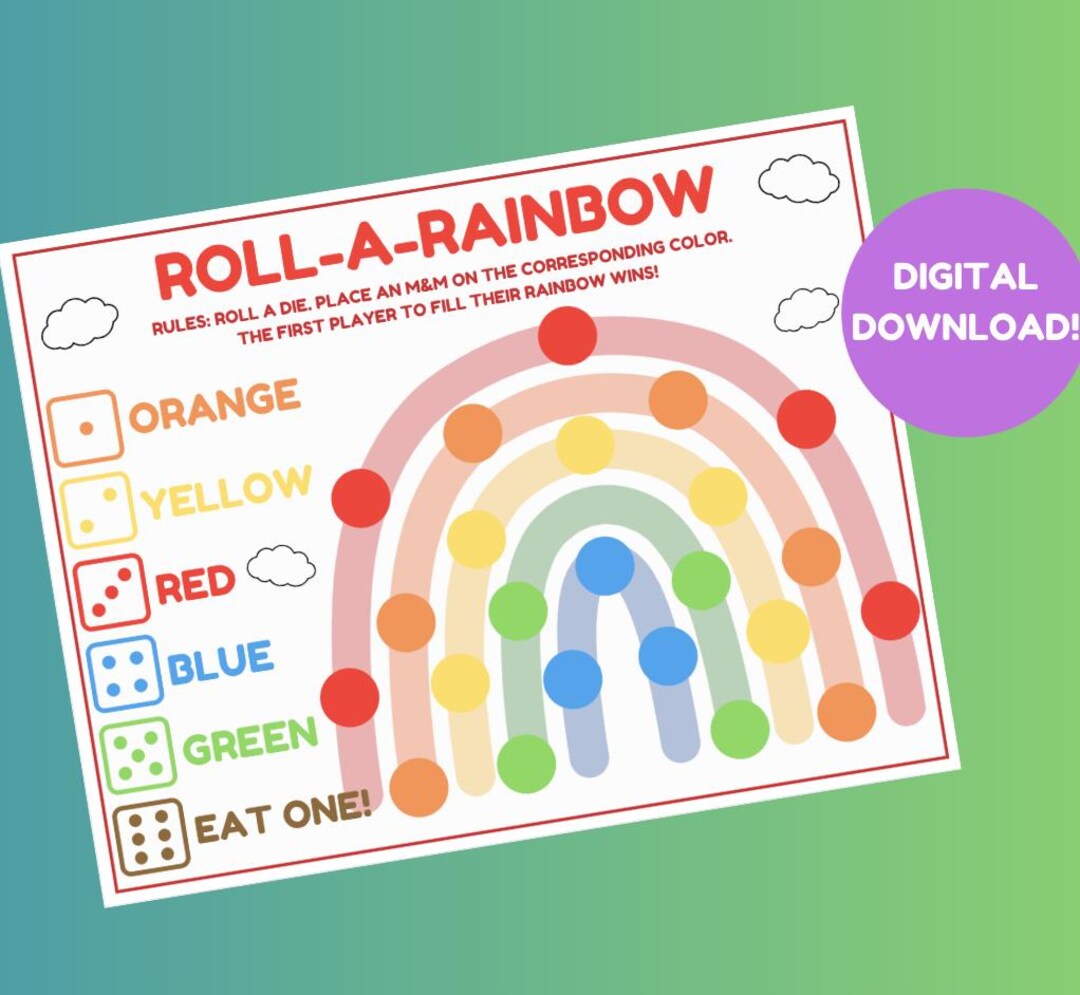 Printable Winter - St Patricks Day - Roll-a-rainbow Game – Fun and Easy ...