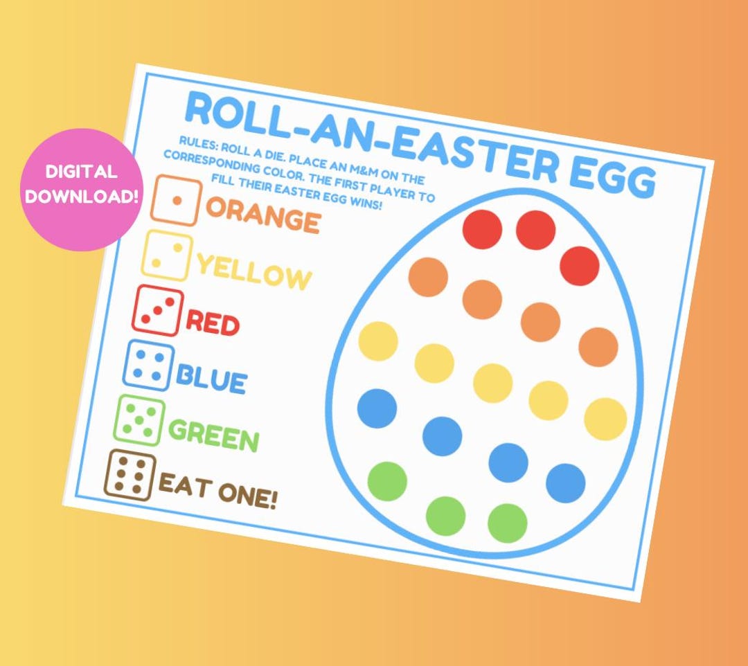 Printable Spring - Easter Egg - Roll-an-egg Game – Fun and Easy M&M ...