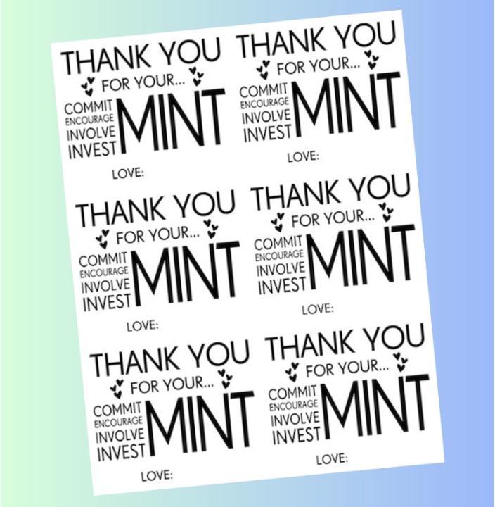 Appreciation Tags - Thank You Commitmint, Encouragemint - Printable PDF ...