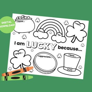 Printable St. Patrick’s Day Worksheet – "i Am Lucky Because ...