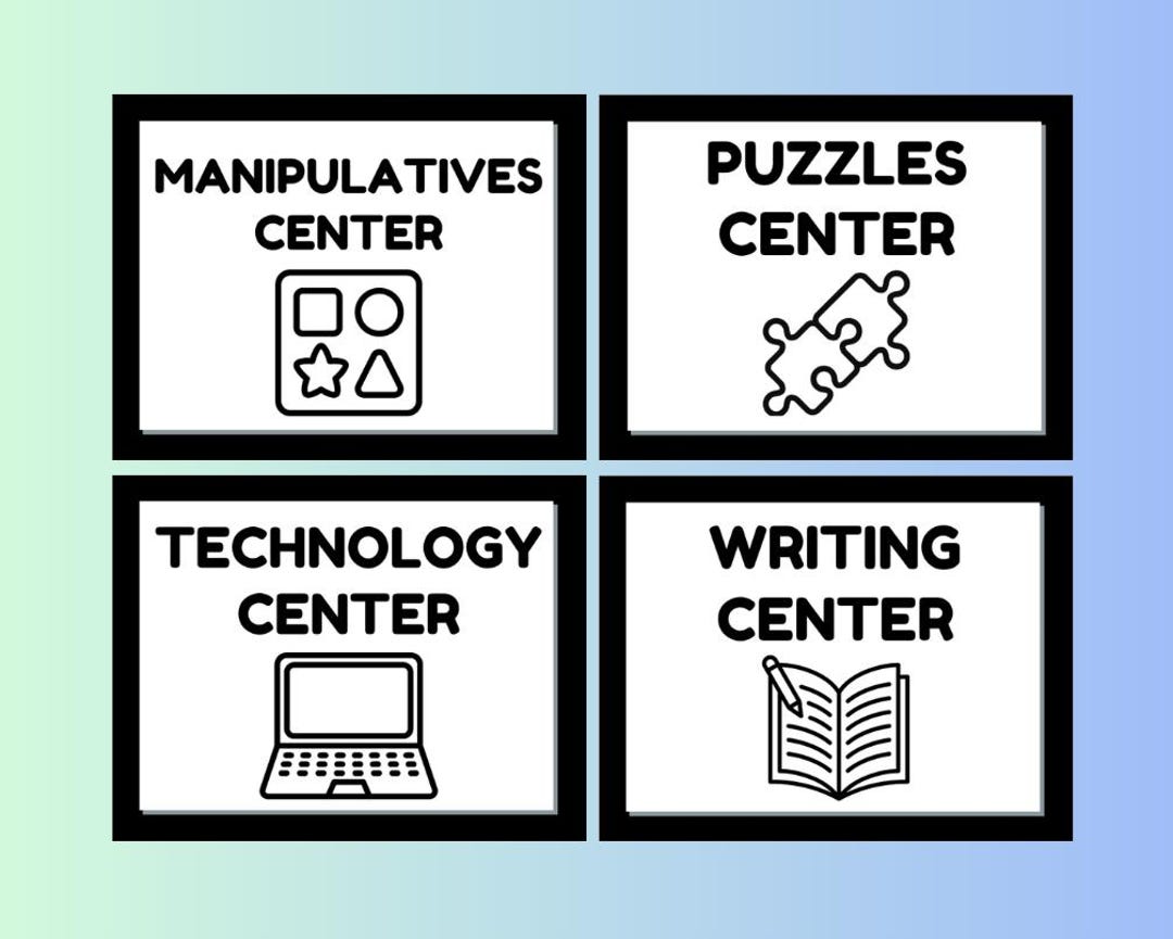 12 Black & White Center Signs for Preschool - Childcare Center ...