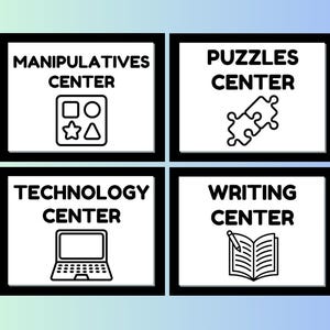 12 Black & White Center Signs for Preschool - Childcare Center ...