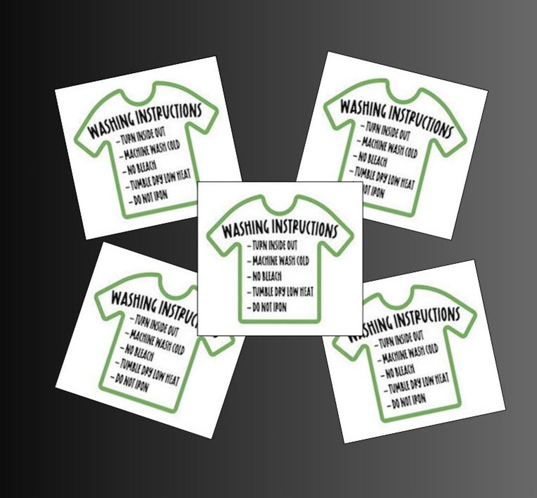 Printable - HTV Washing Care - Custom Shirts - Instructions Cards - Etsy