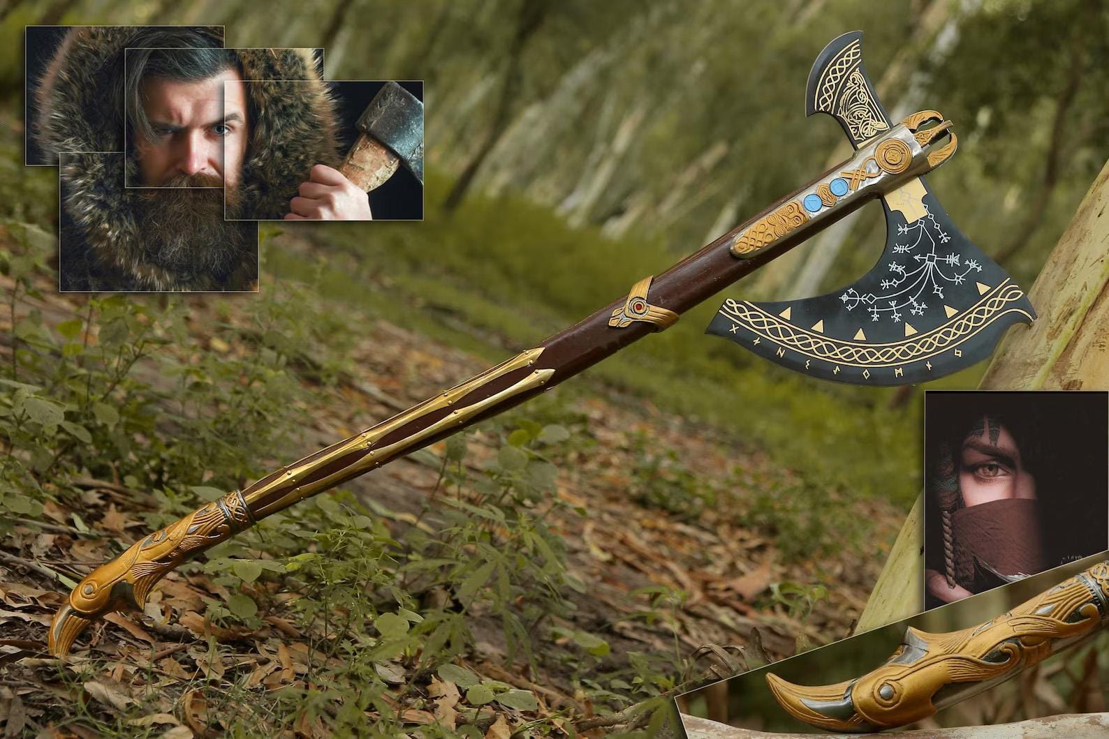 God of War - Kratos Leviathan Axe, Scandinavian Axe, Axe, Viking Axe ...