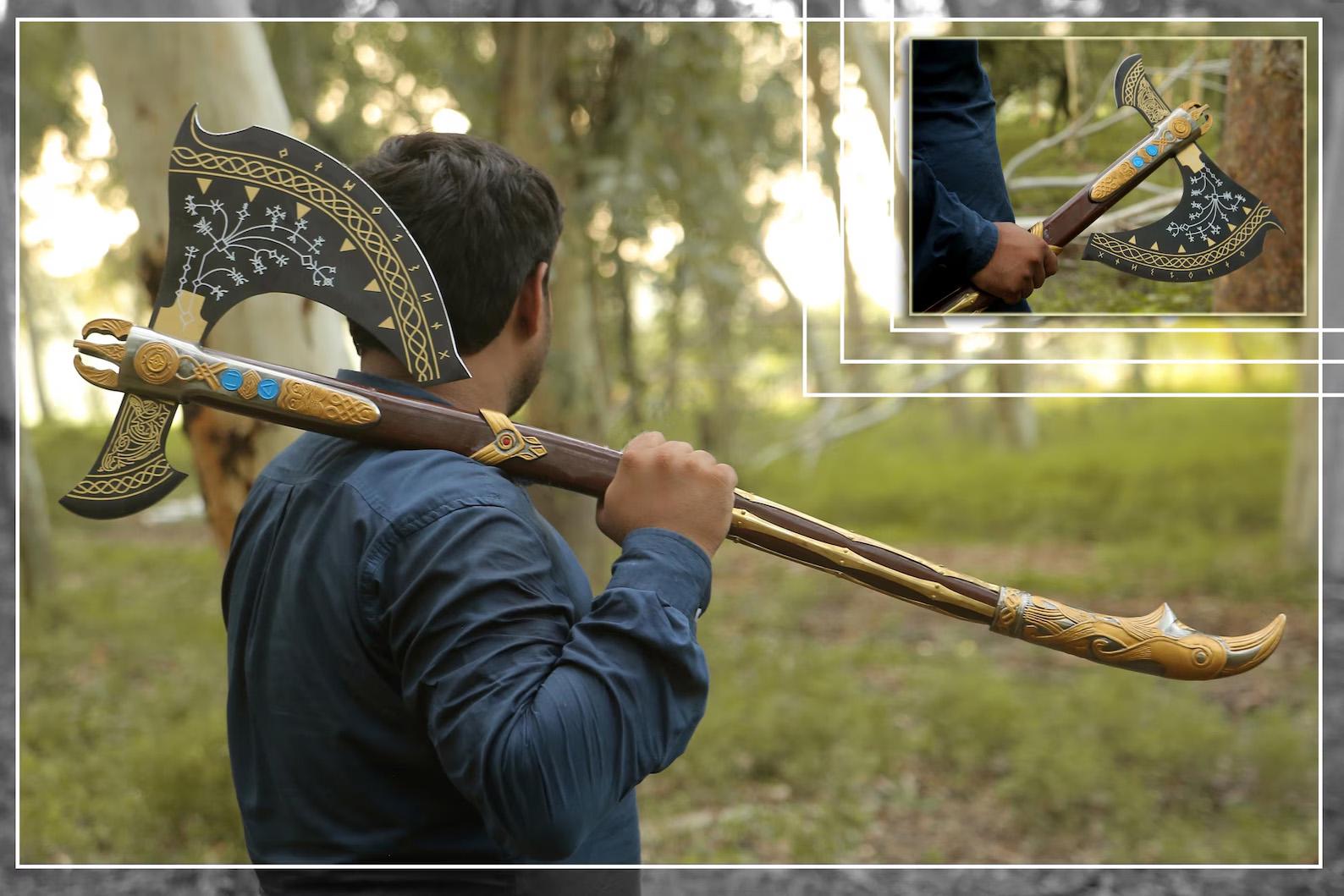 God of War - Kratos Leviathan Axe, Scandinavian Axe, Axe, Viking Axe ...