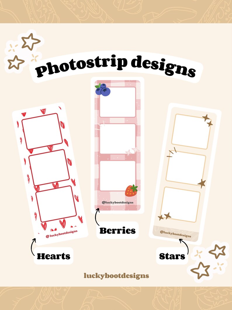 PHYSICAL Custom Photo Booth Photostrip | Hand-drawn Cartoon ...