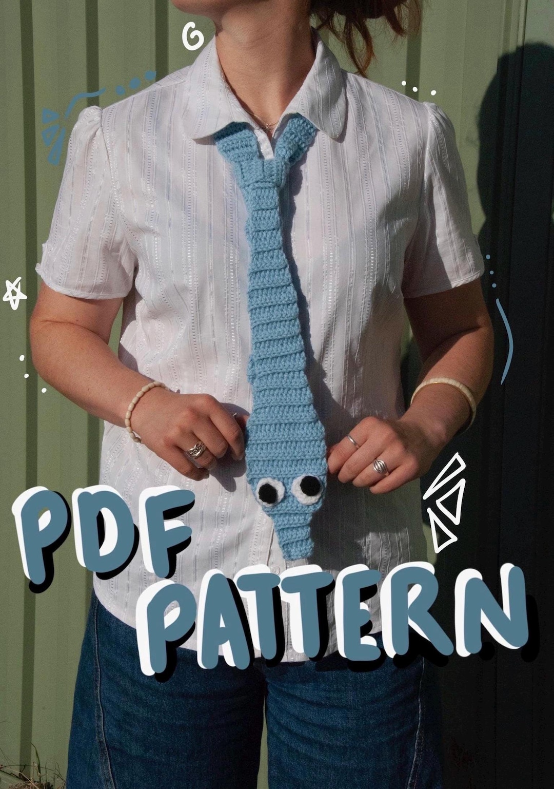 Worm on a String Tie and Scarf Crochet Patten | 3 in 1 Worm on String ...