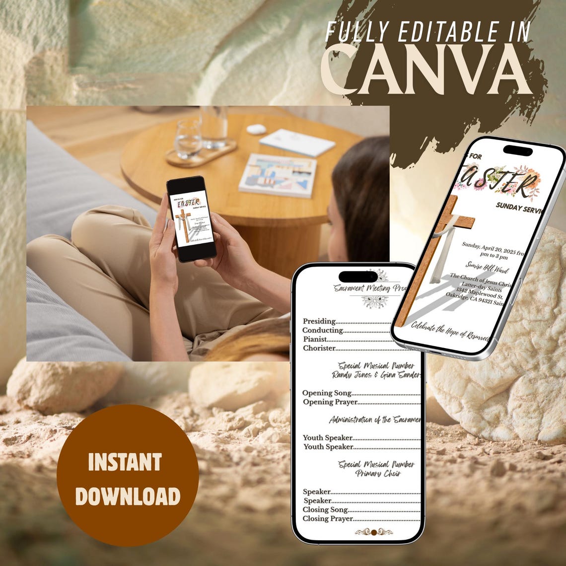 Editable Church Invitation & Program Template | A5 Canva Design ...
