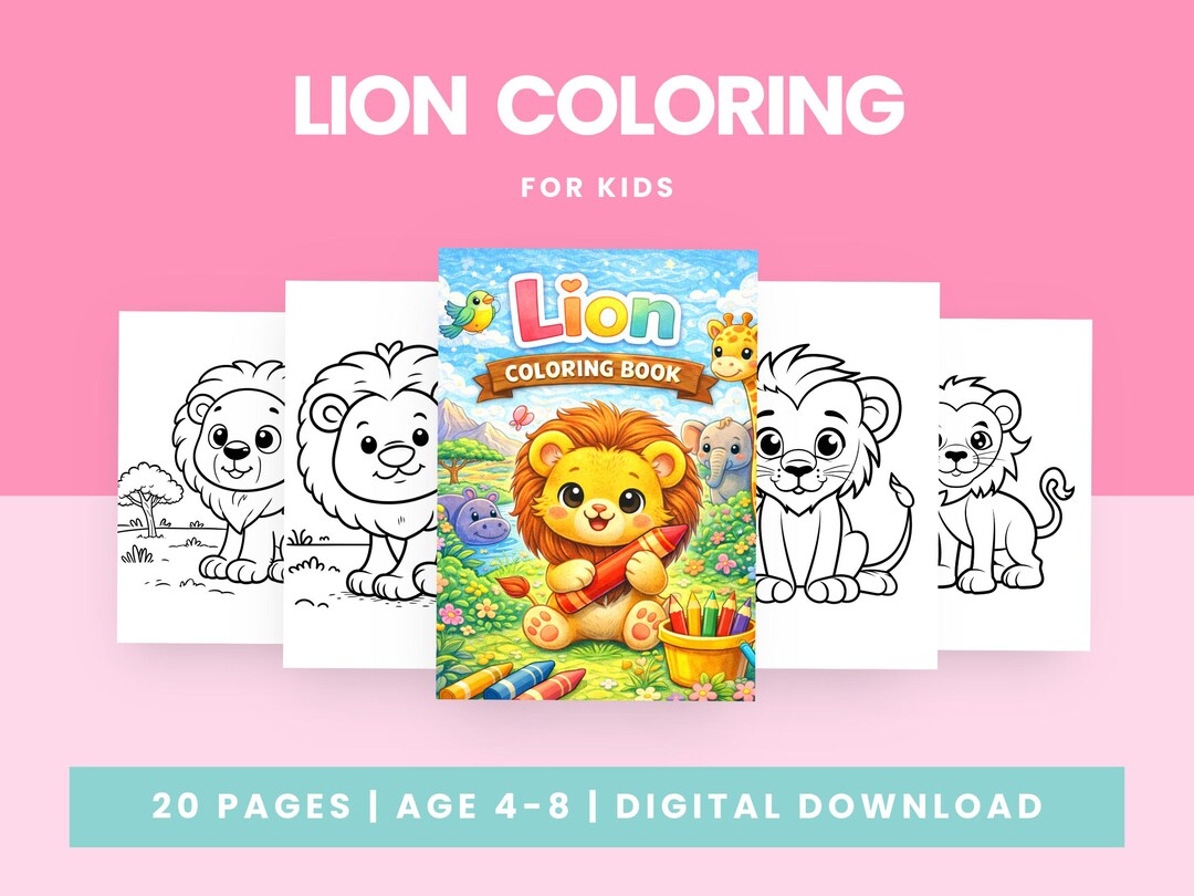 Lion Coloring Pages for Kids | Safari Animal Printable Coloring Sheets ...