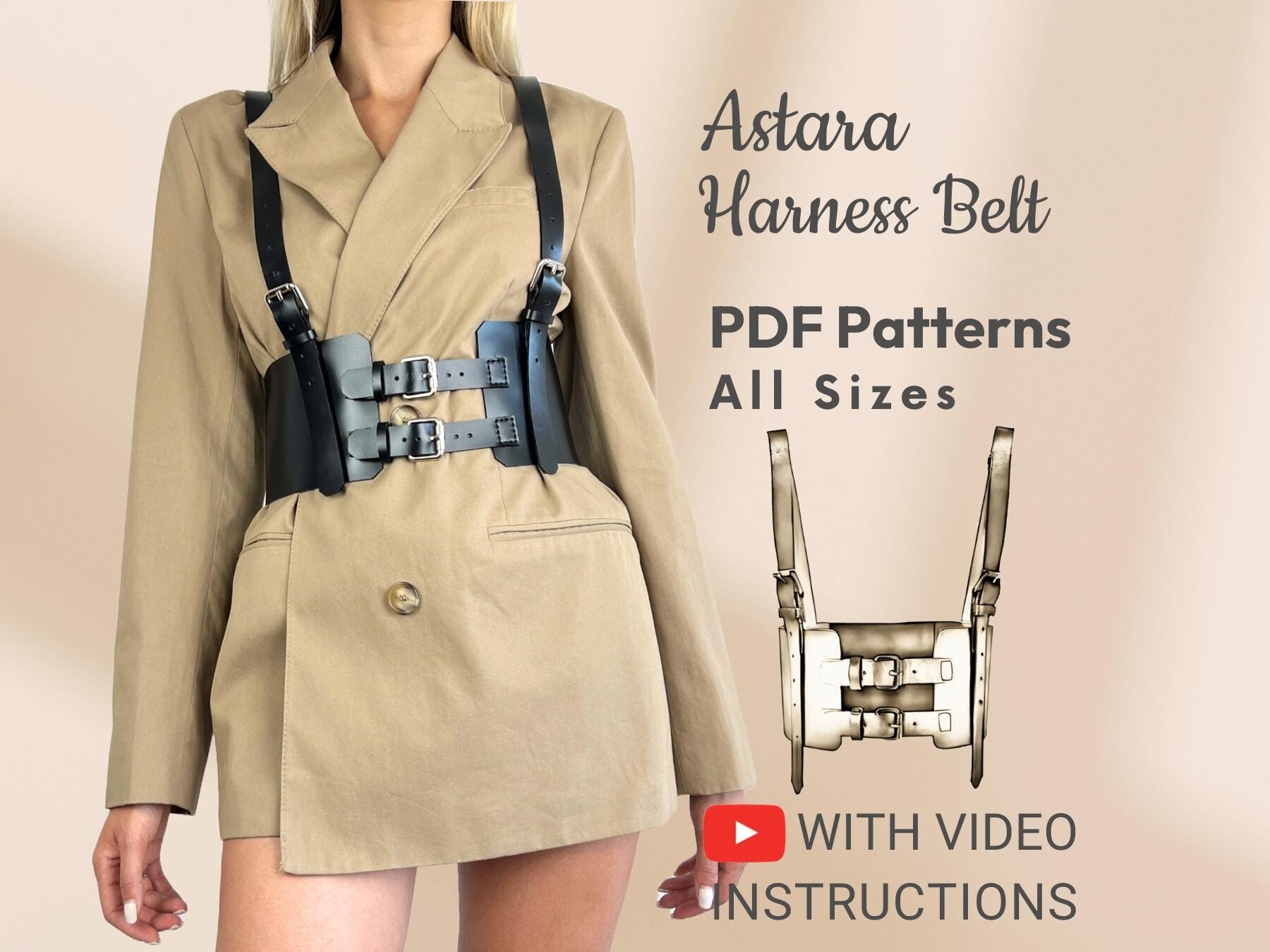 Harness Belt Pattern | PDF Sewing Pattern | Wide Harness Belt | Dress ...