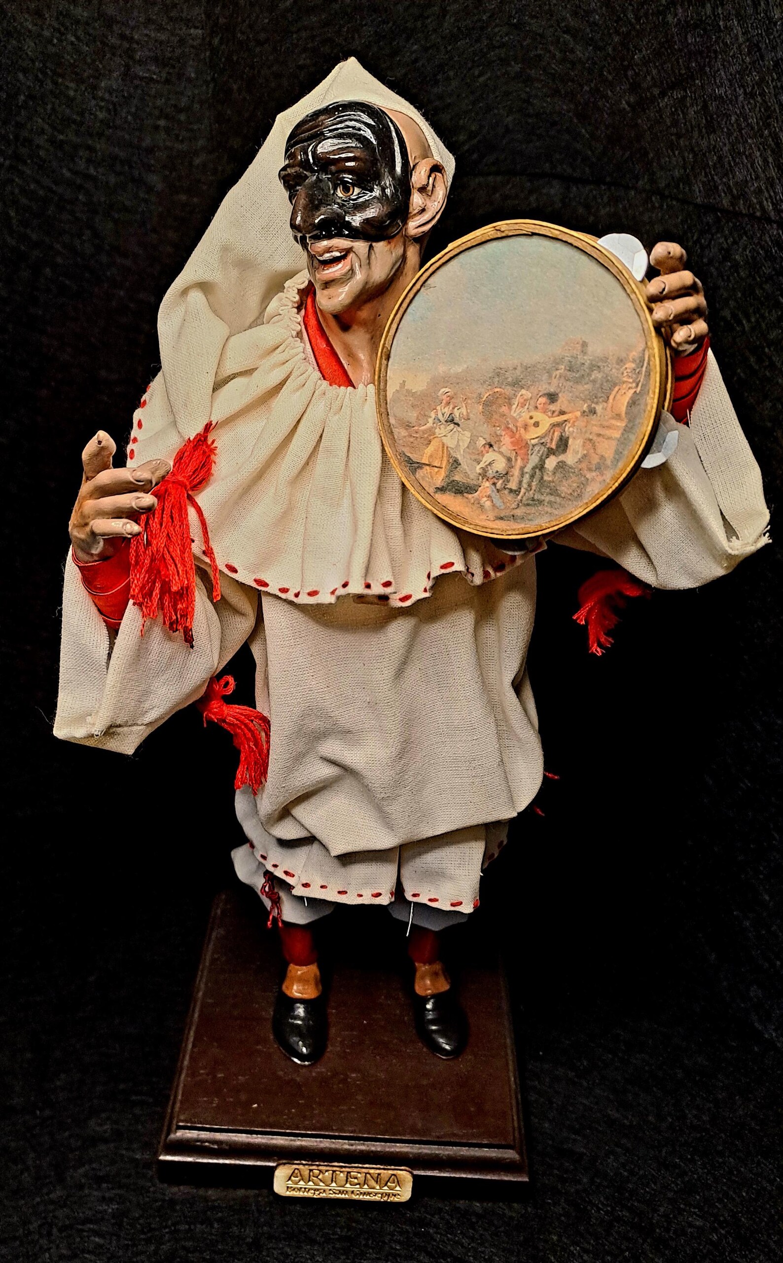 Pulcinella Terracotta Statuette Neapolitan Shepherd With Tambourine ...
