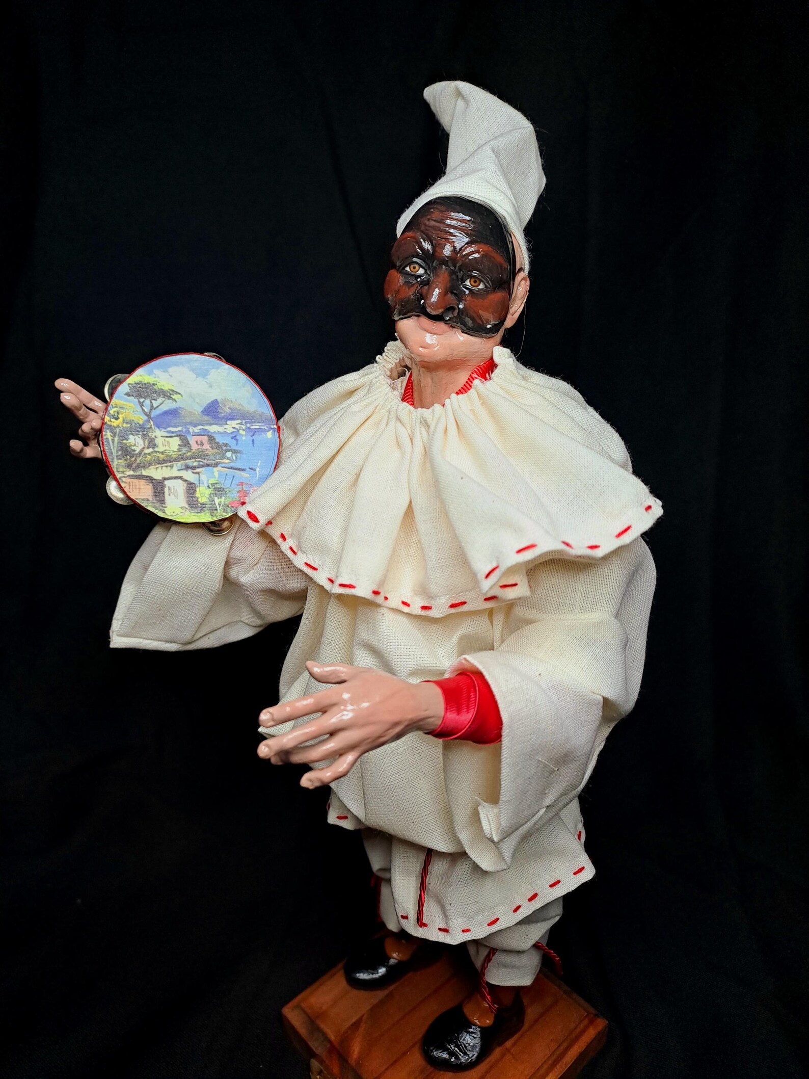Pulcinella Terracotta Statuette Neapolitan Shepherd With Tambourine ...