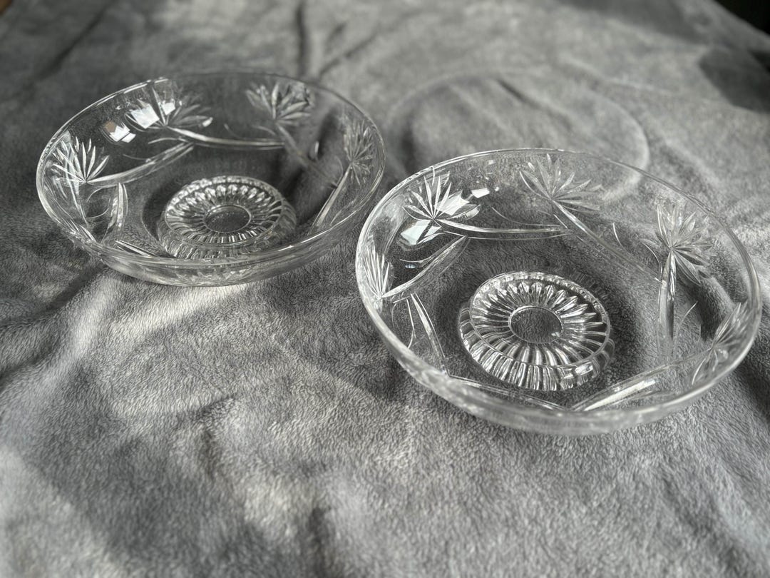Pair of Stuart Crystal Cut Glass Bowl – Diamond & Fan Pattern – 1960s ...