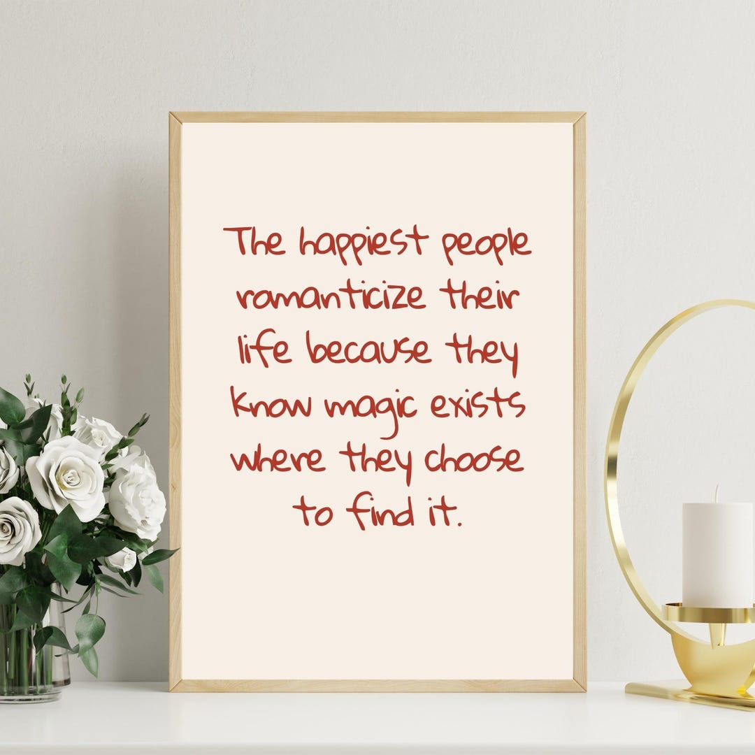Red Handwritten Positive Quote Print: Retro Wall Art (digital Download ...