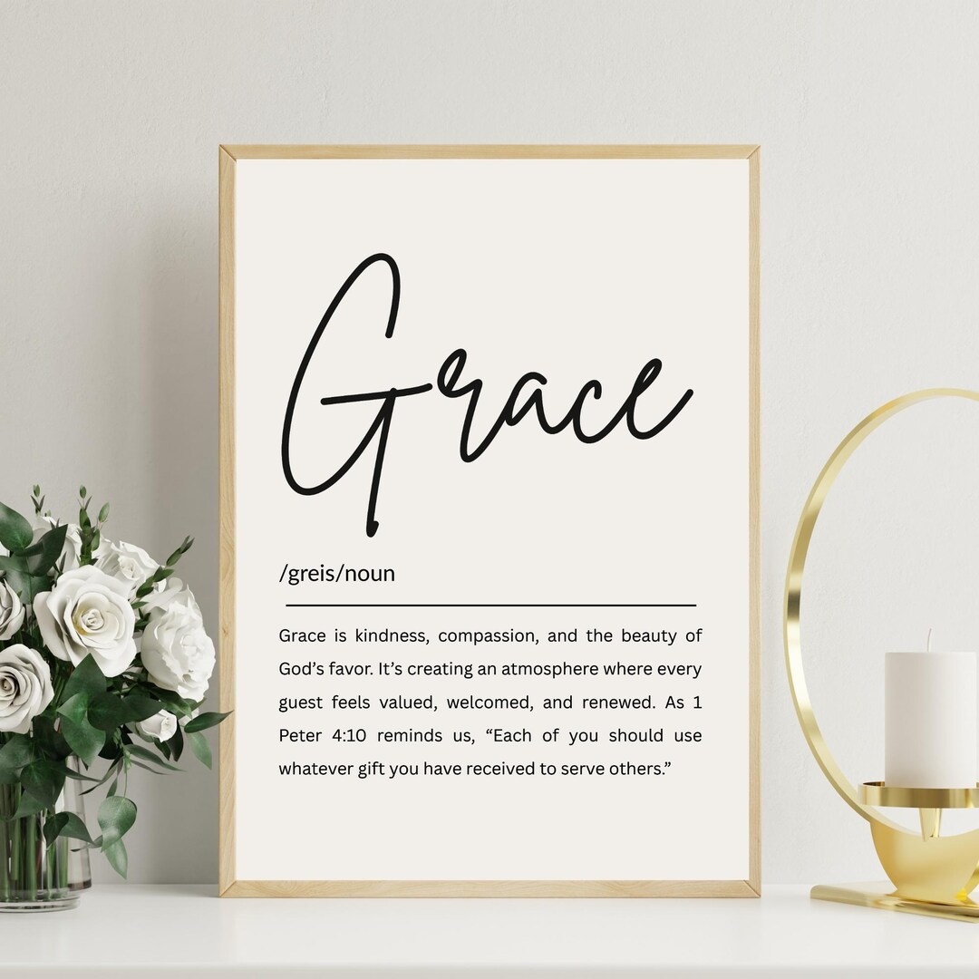 Grace Definition - Printable Wall Art, Inspirational Typography Poster ...