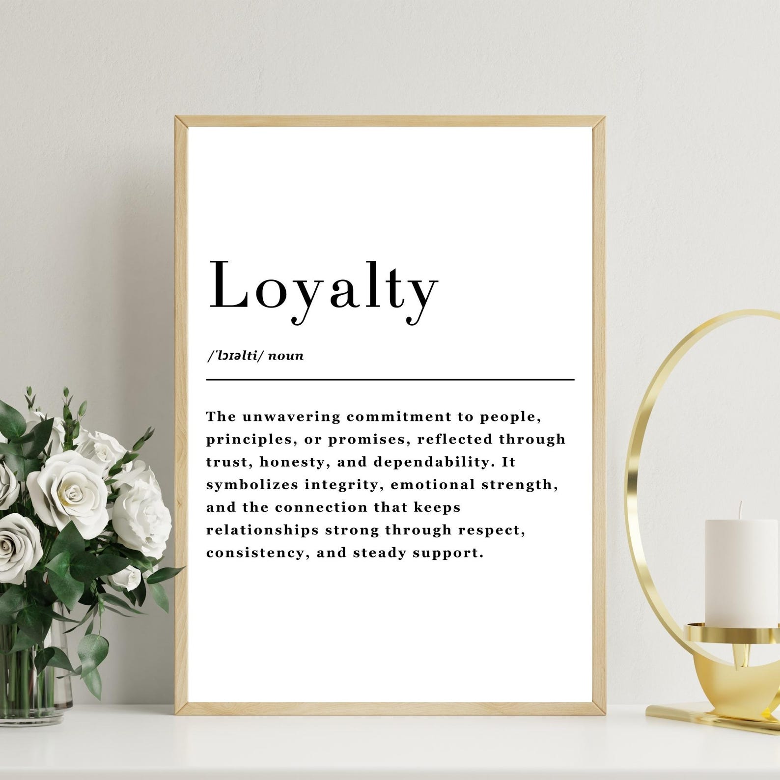 Loyalty Wall Art Printable – Inspirational Character Quote – Modern ...