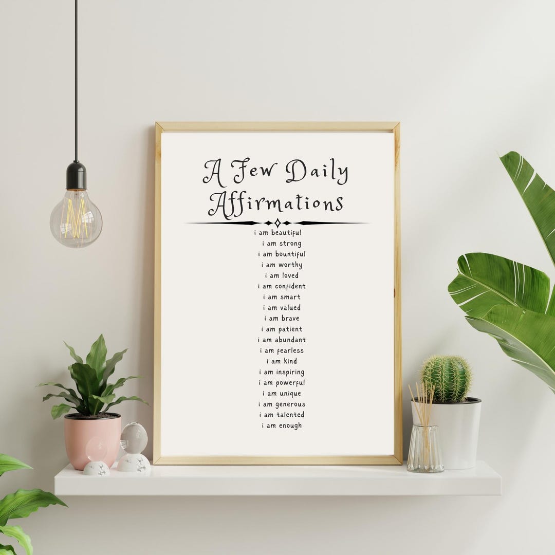 Daily Affirmations Wall Art | Positive Affirmation Print | Mental ...