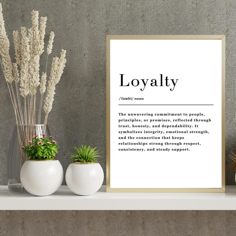 Loyalty Wall Art Printable – Inspirational Character Quote – Modern ...