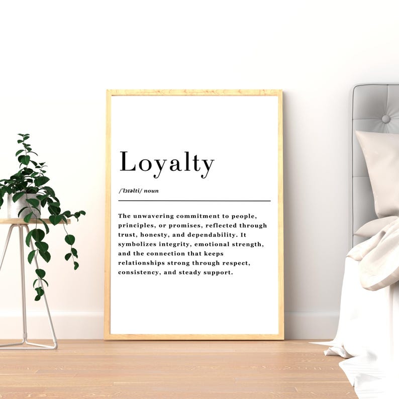 Loyalty Wall Art Printable – Inspirational Character Quote – Modern ...